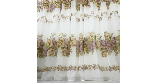Set 2 Perdele din Voal imprimat - 1m latime x 1.50m inaltime, tiv lat ...