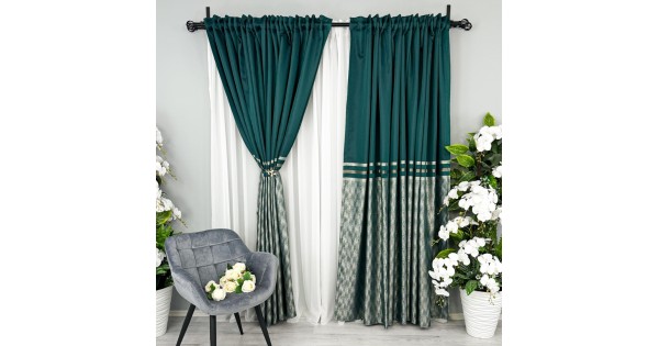 Set 2 Draperii Lines, tip panou 3 metri latime x 232cm inaltime x ...