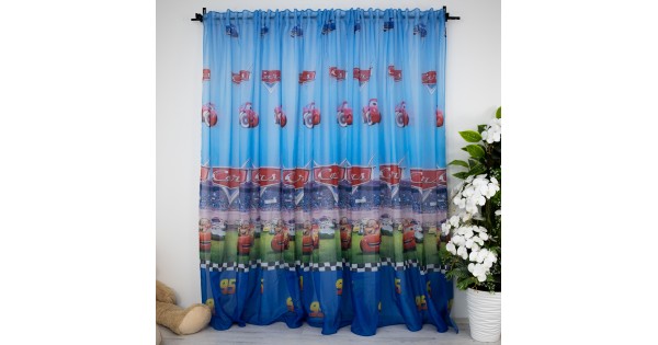 Perdea pentru copii din matase - 500cm x 232cm ,Rejansa pt. bara, Cars ...
