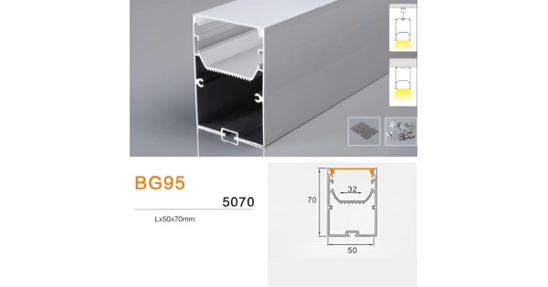 Profil LED Suspendat, Lungime 2m, Aluminiu, Negru - Cumparamisim.ro
