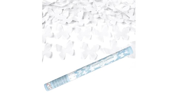 Tub confetti cu fluturi albi, 60 cm - Cumparamisim.ro